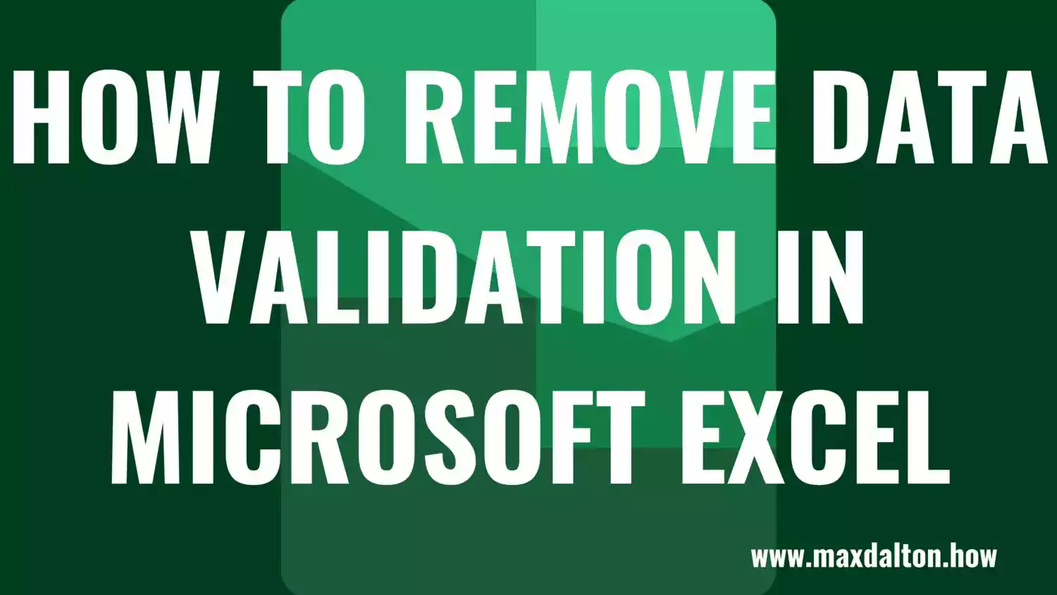 How To Remove Data Validation In Microsoft Excel